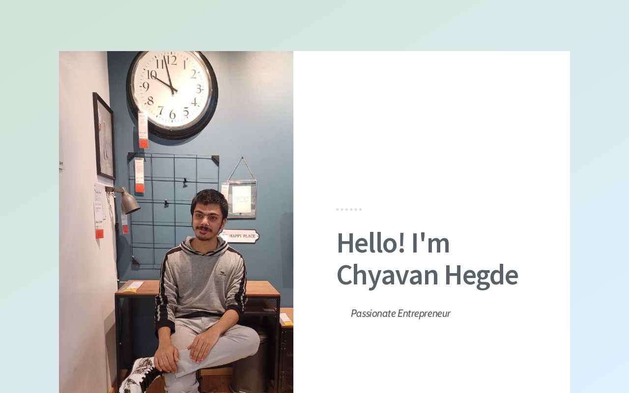 About: Chyavan Hegde